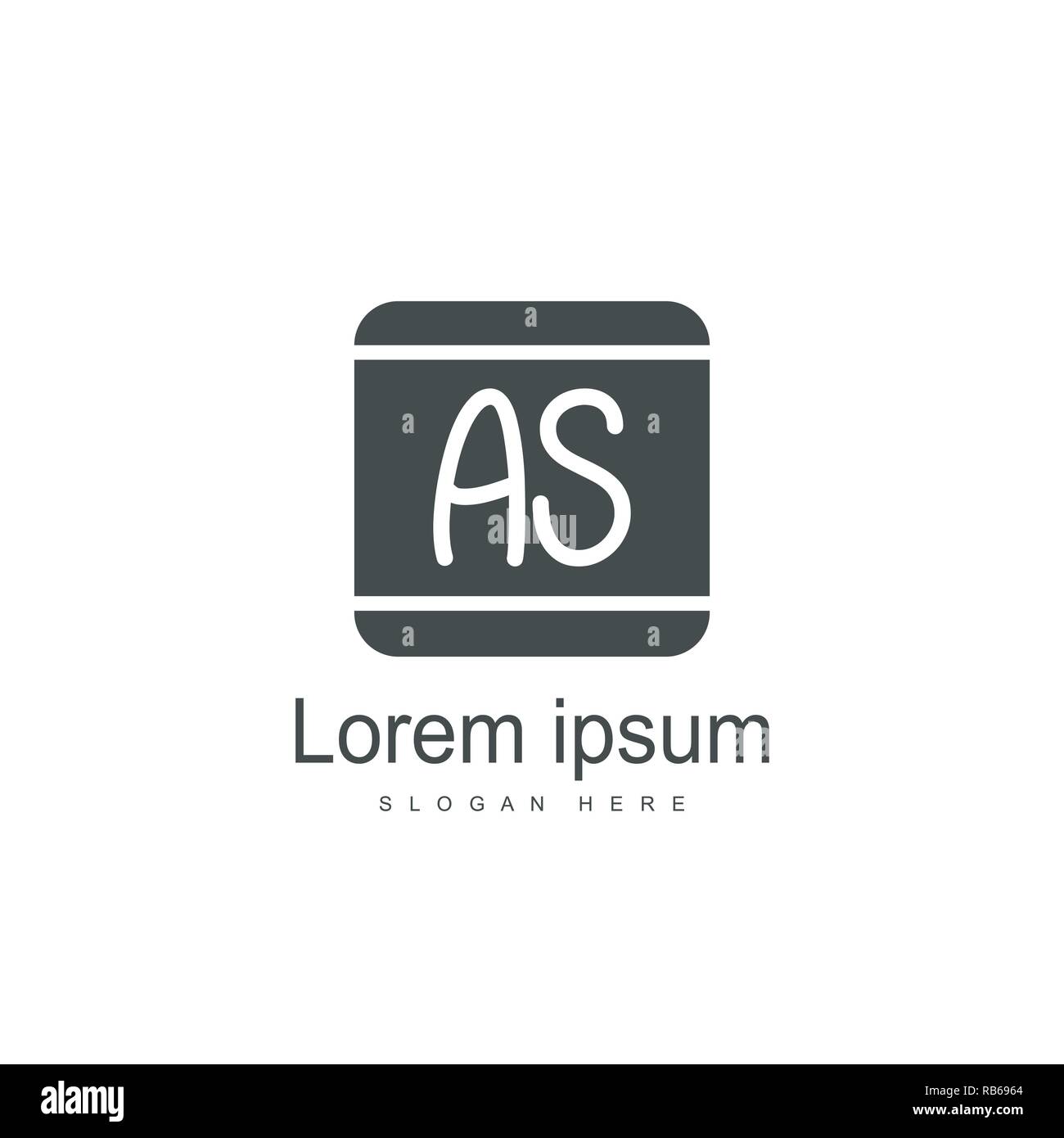 AS Letters Logo Design. Simple and Creative Black Letter Concept ...