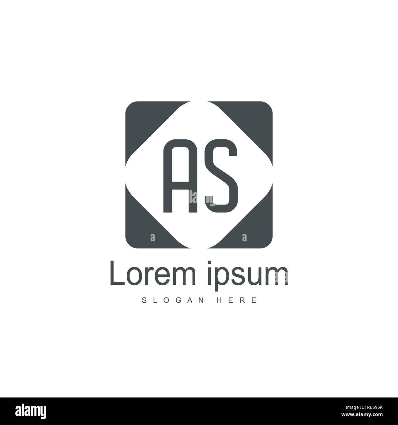 AS Letters Logo Design. Simple and Creative Black Letter Concept ...