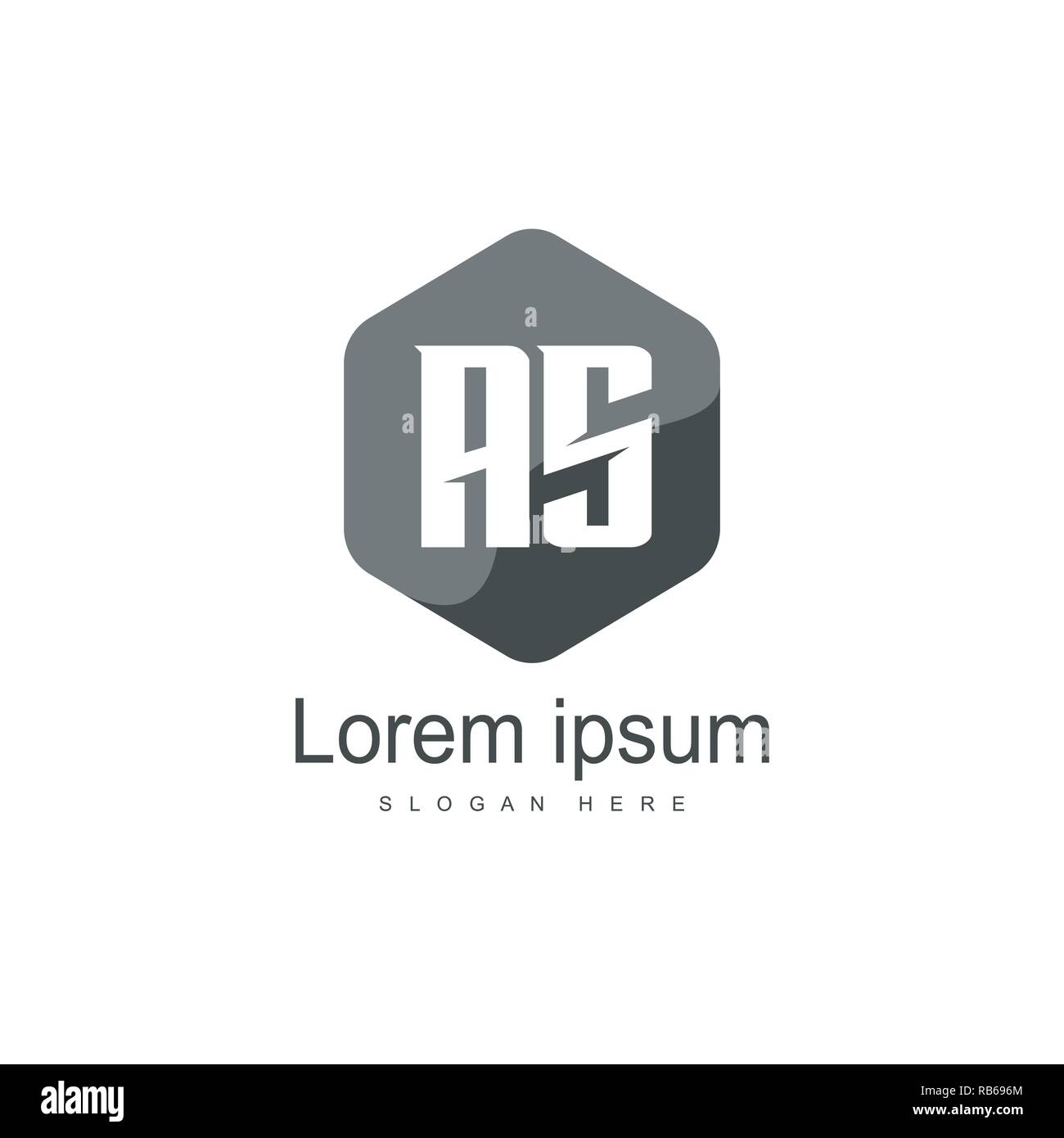 AS Letters Logo Design. Simple and Creative Black Letter Concept ...