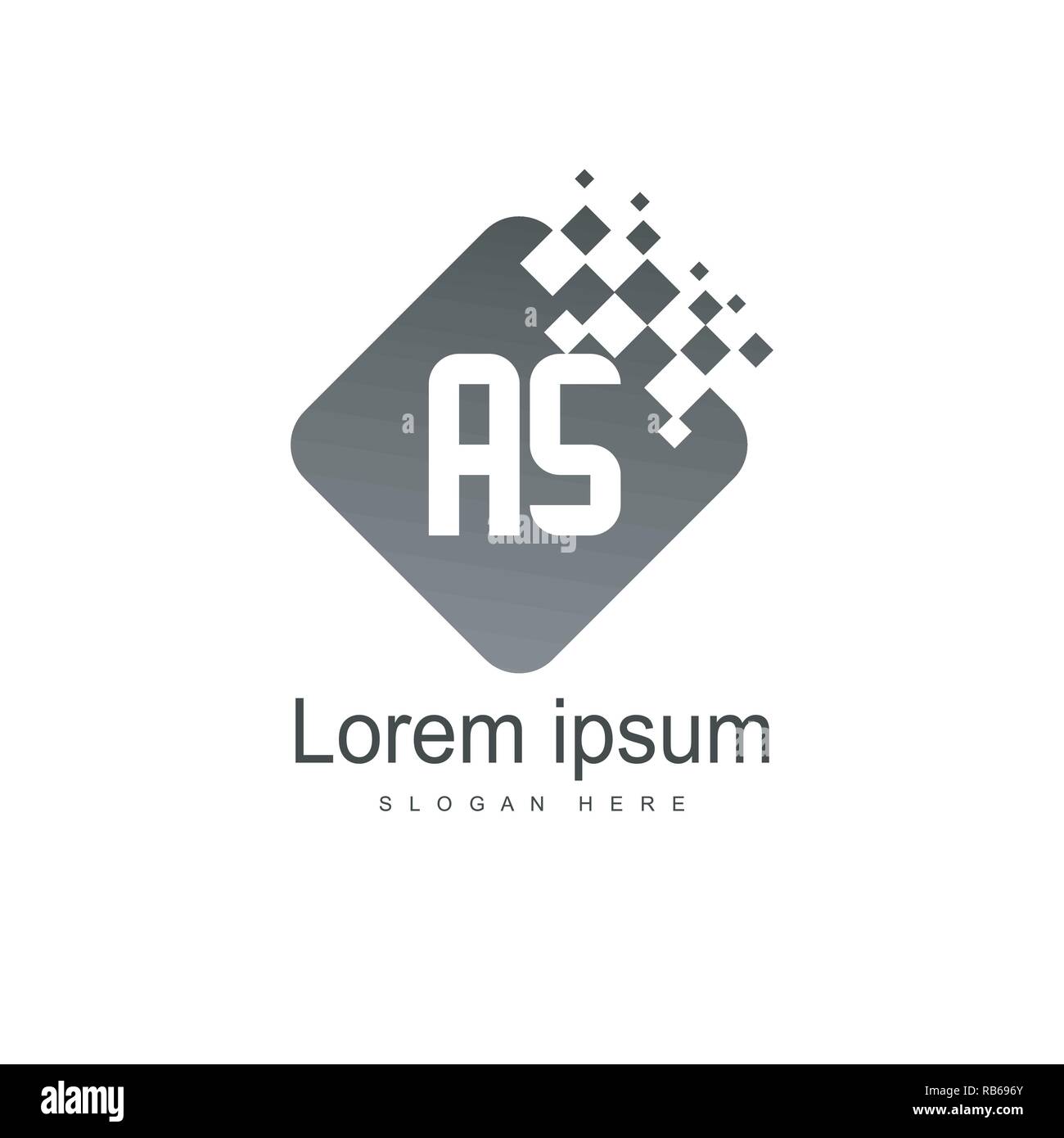 AS Letters Logo Design. Simple and Creative Black Letter Concept ...