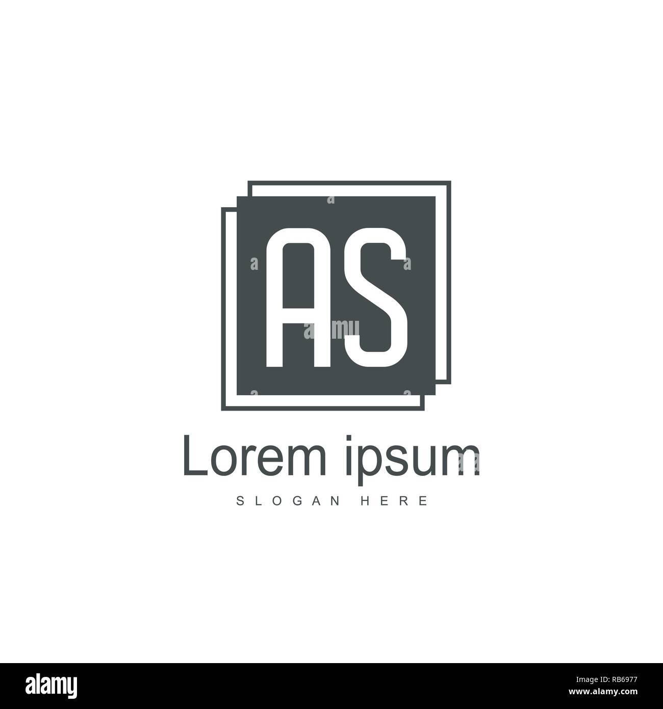AS Letters Logo Design. Simple and Creative Black Letter Concept ...