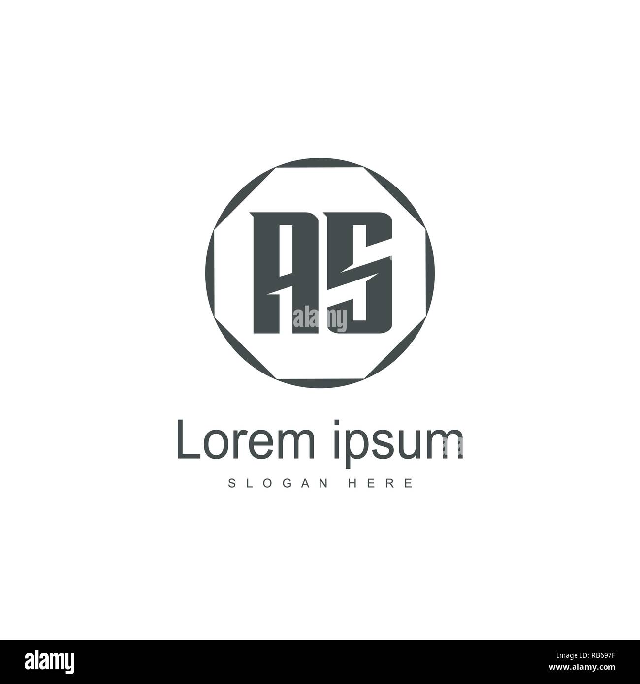 AS Letters Logo Design. Simple and Creative Black Letter Concept ...