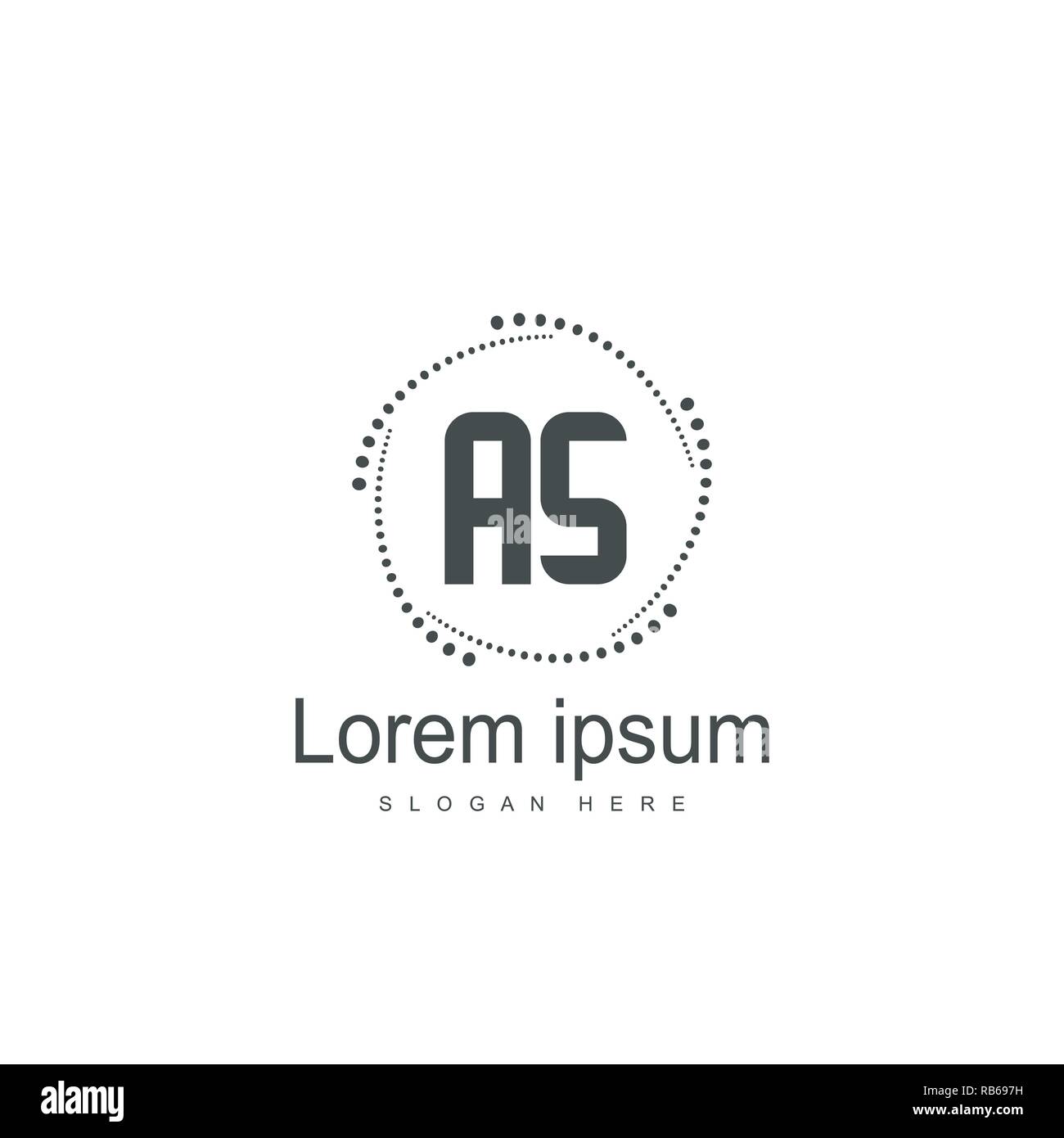 AS Letters Logo Design. Simple and Creative Black Letter Concept ...