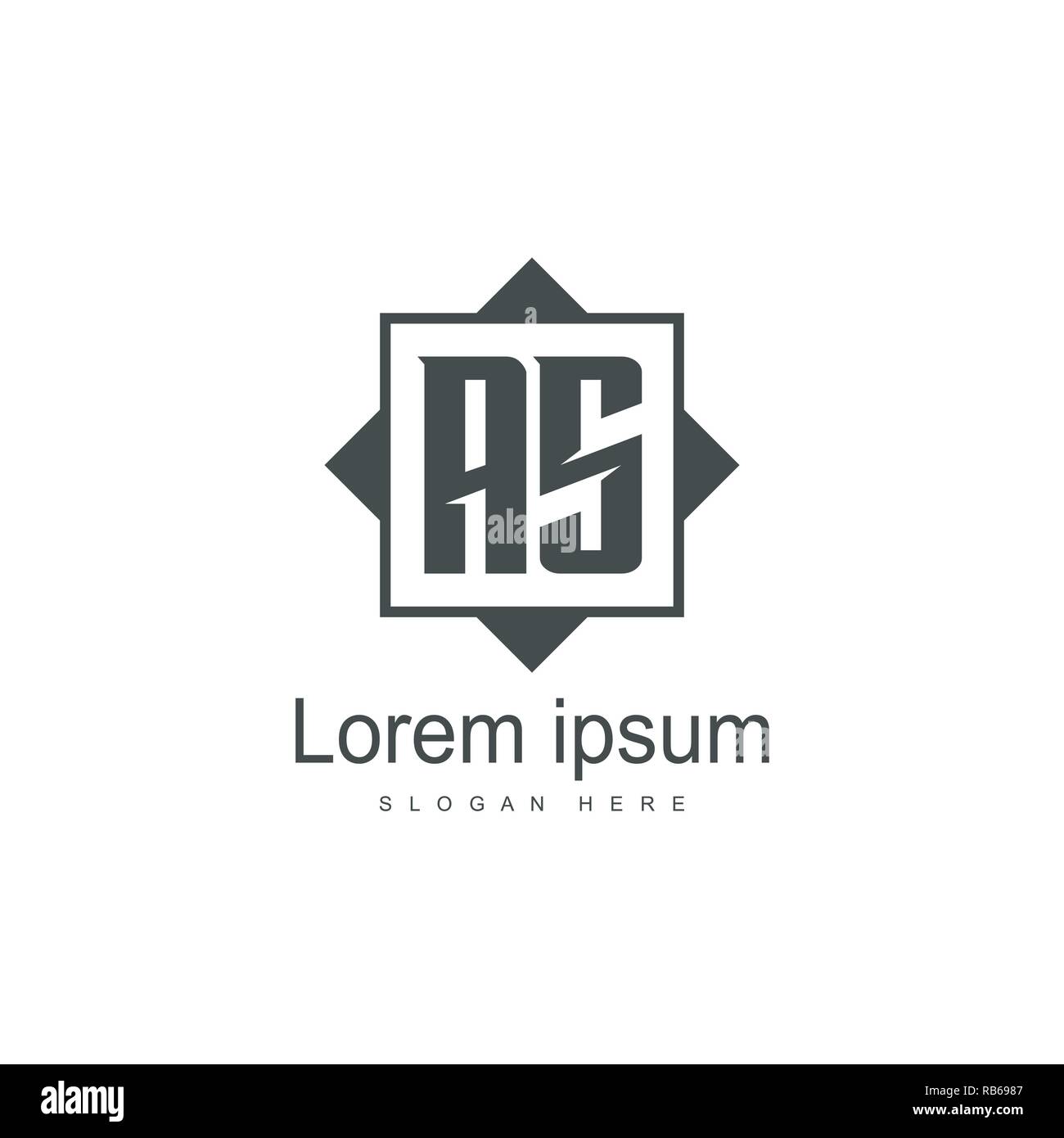 AS Letters Logo Design. Simple and Creative Black Letter Concept ...