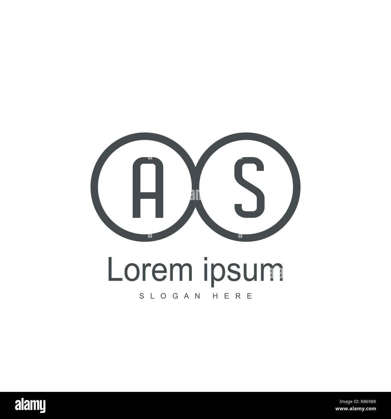 AS Letters Logo Design. Simple and Creative Black Letter Concept ...
