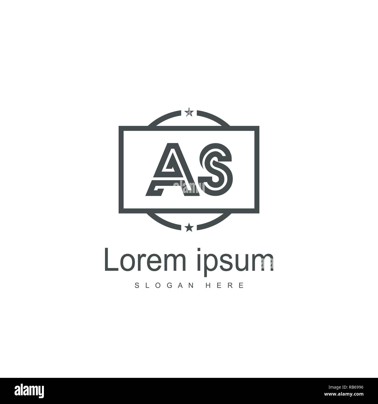 AS Letters Logo Design. Simple and Creative Black Letter Concept ...