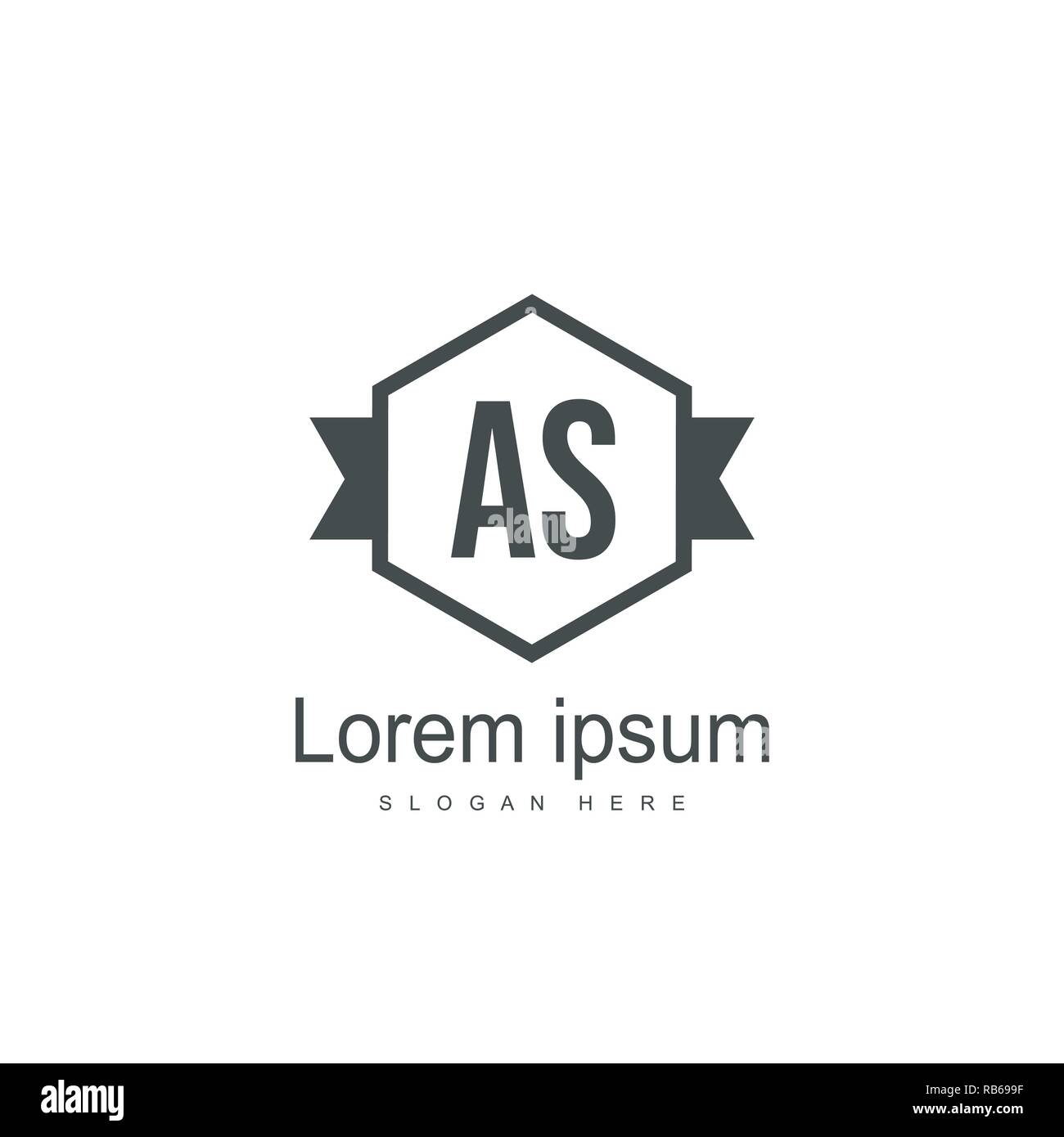 AS Letters Logo Design. Simple and Creative Black Letter Concept ...