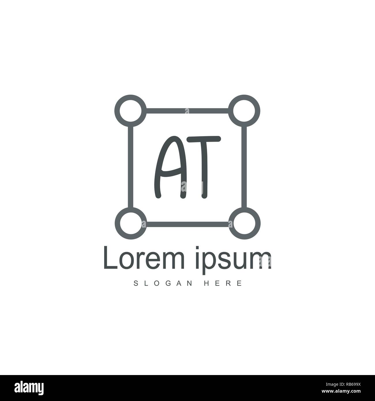AT Letters Logo Design. Simple and Creative Black Letter Concept ...