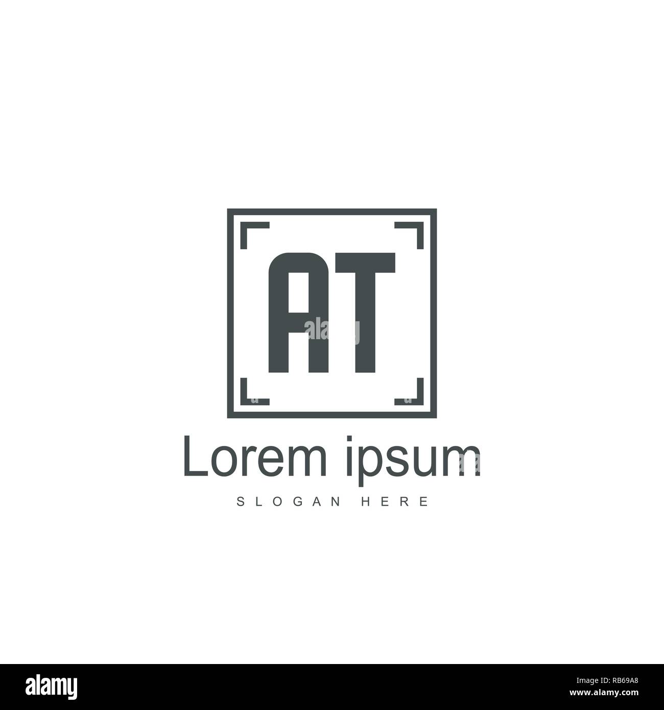 AT Letters Logo Design. Simple and Creative Black Letter Concept ...
