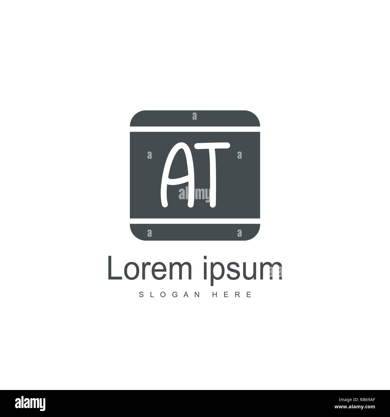 AT Letters Logo Design. Simple and Creative Black Letter Concept ...