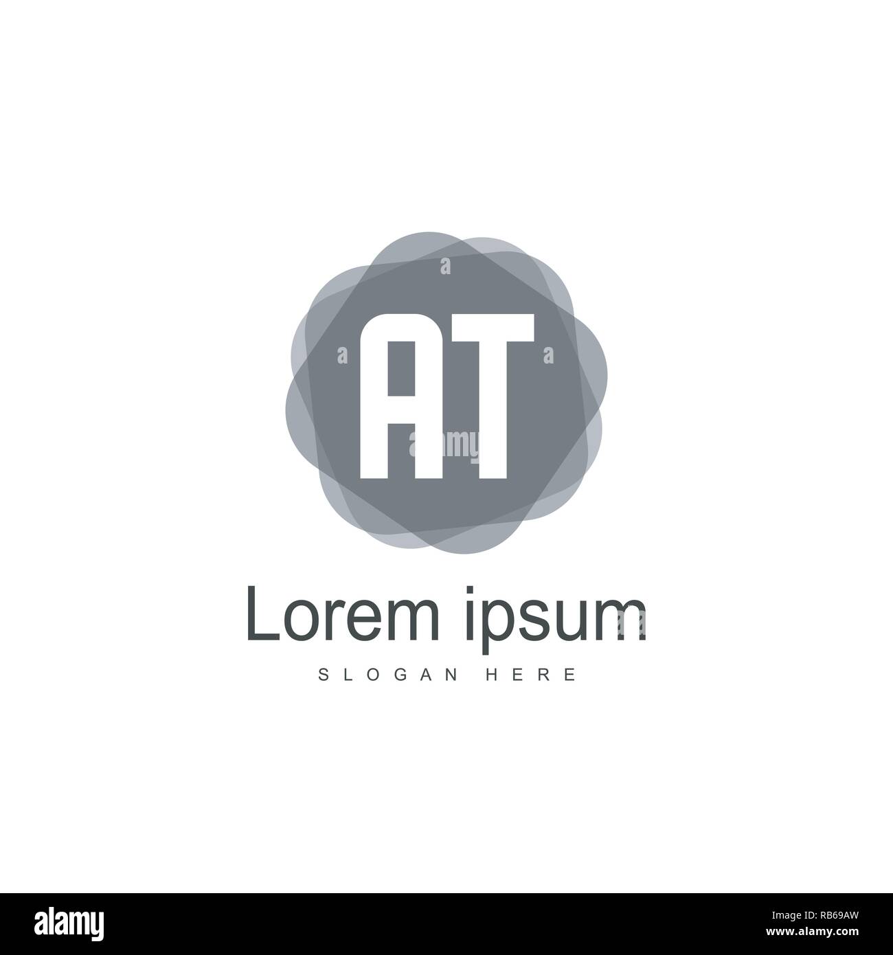 AT Letters Logo Design. Simple and Creative Black Letter Concept ...
