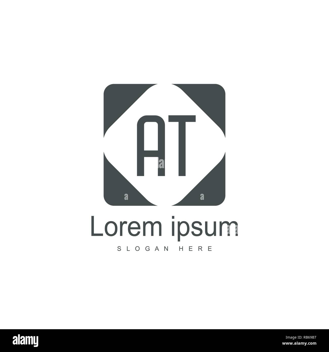 AT Letters Logo Design. Simple and Creative Black Letter Concept ...