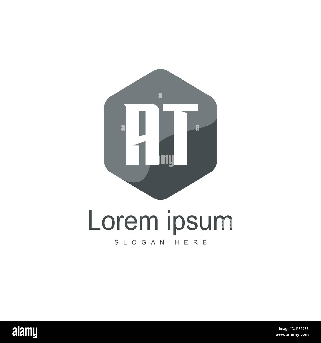 AT Letters Logo Design. Simple and Creative Black Letter Concept ...