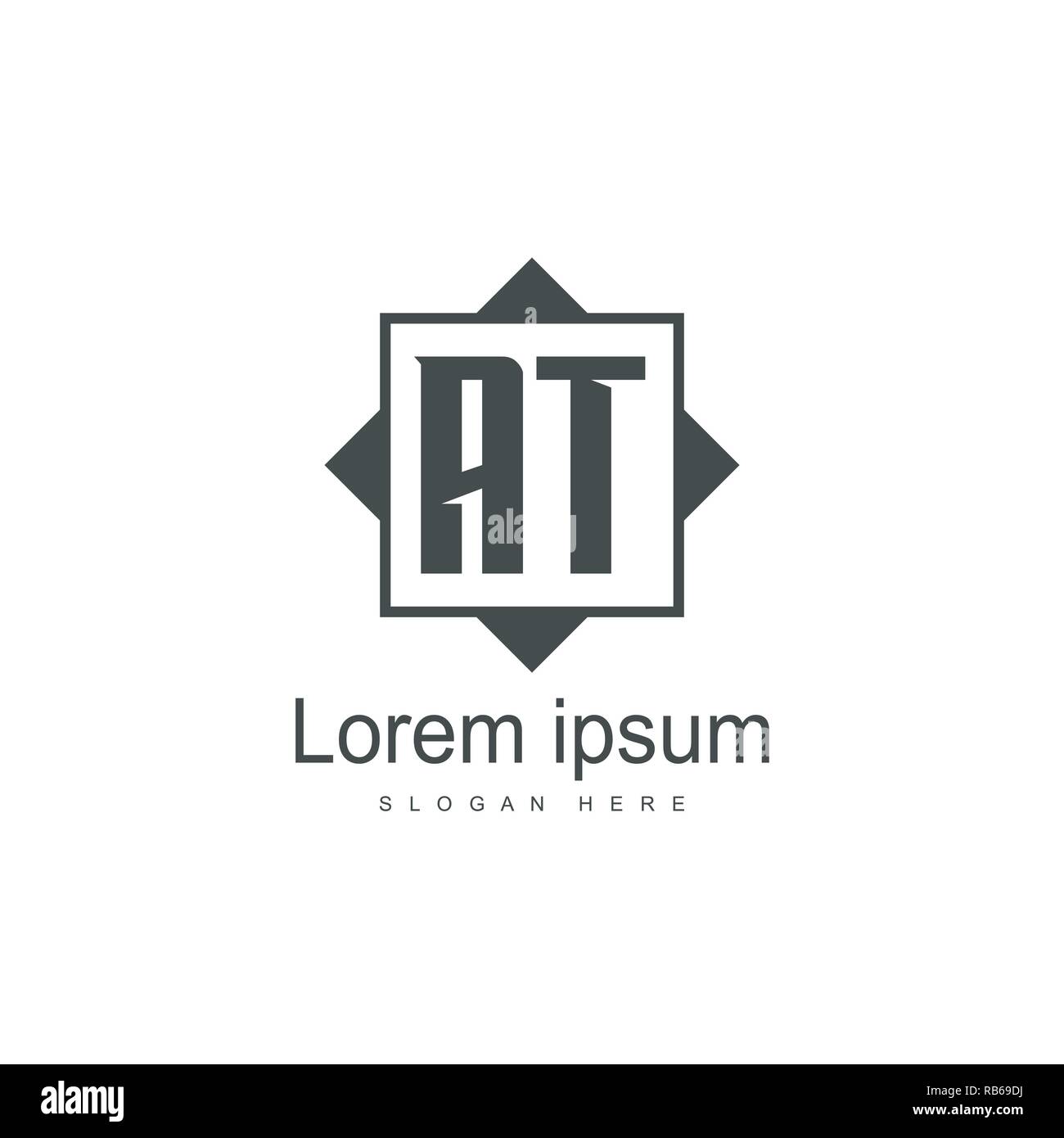 AT Letters Logo Design. Simple and Creative Black Letter Concept ...
