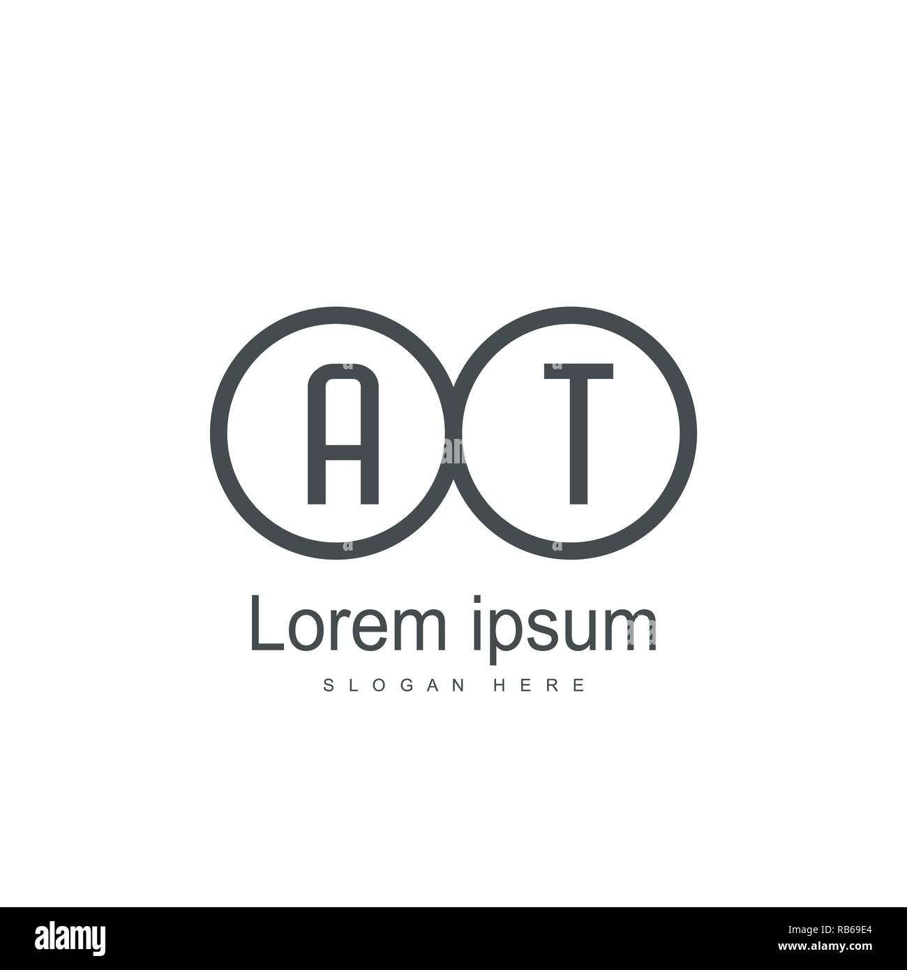 AT Letters Logo Design. Simple and Creative Black Letter Concept ...
