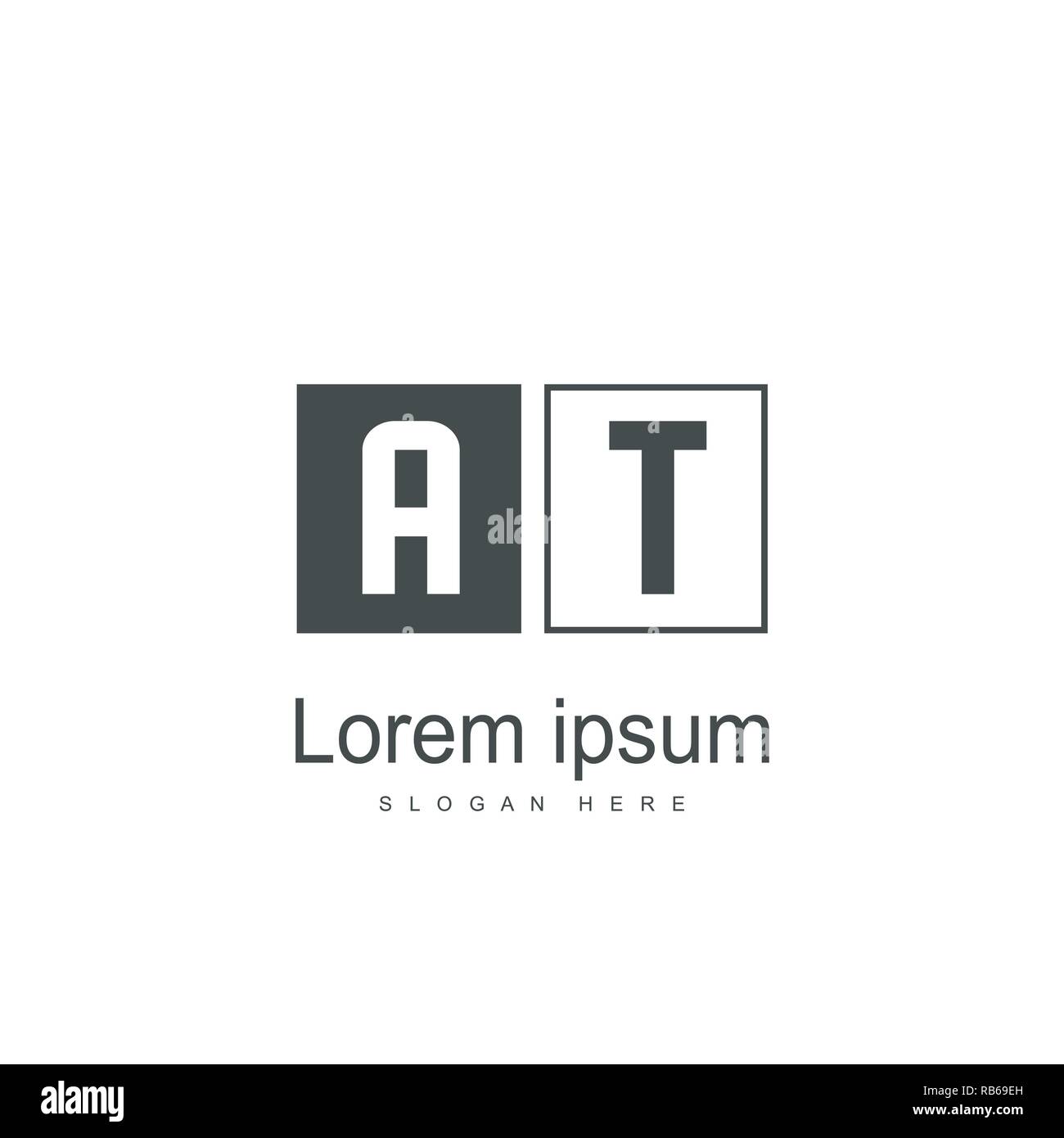 AT Letters Logo Design. Simple and Creative Black Letter Concept ...
