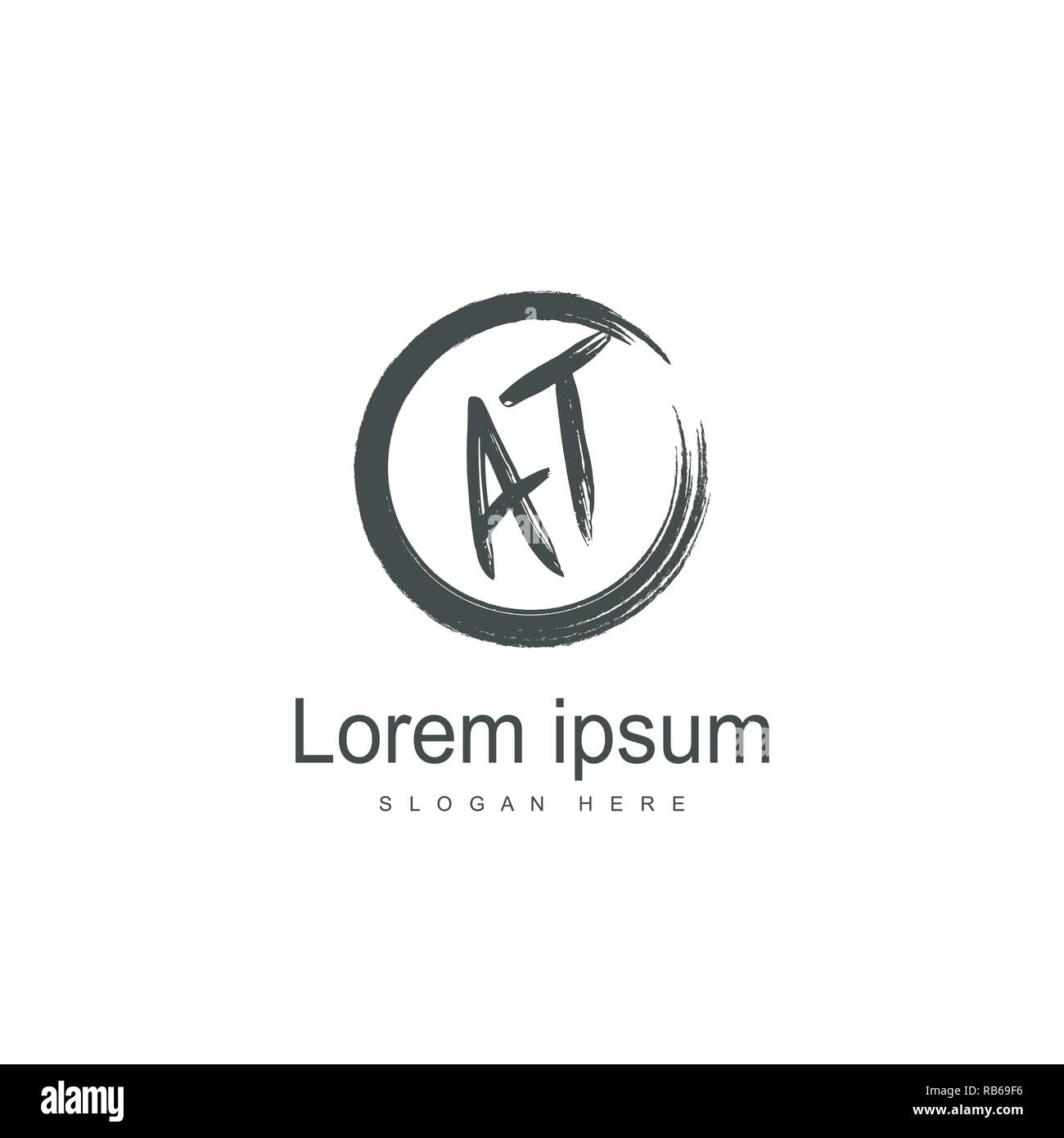 AT Letters Logo Design. Simple and Creative Black Letter Concept ...