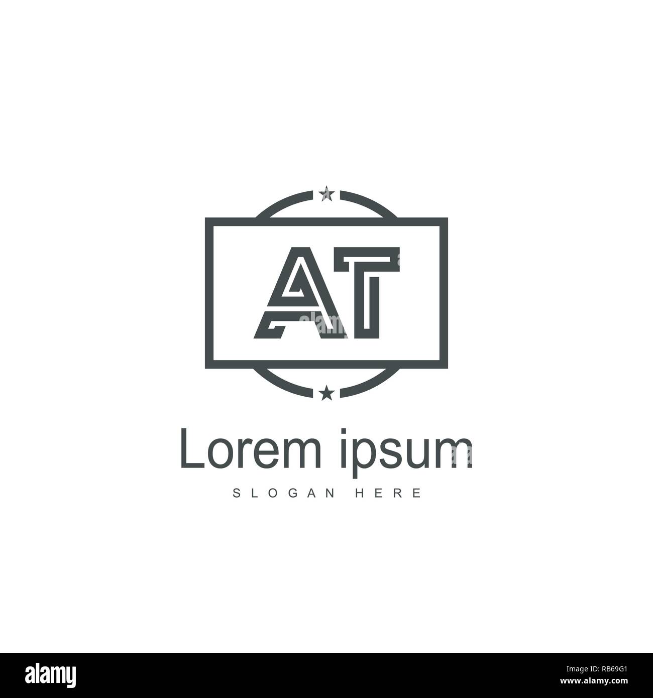 AT Letters Logo Design. Simple and Creative Black Letter Concept ...