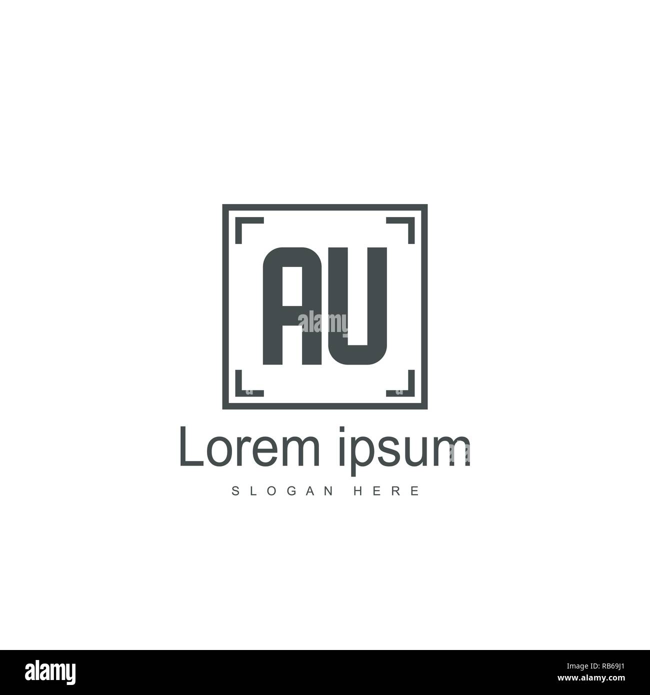 AU Letters Logo Design. Simple and Creative Black Letter Concept ...