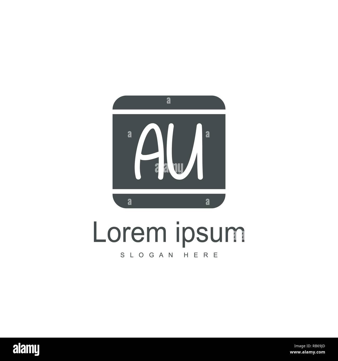 AU Letters Logo Design. Simple and Creative Black Letter Concept ...