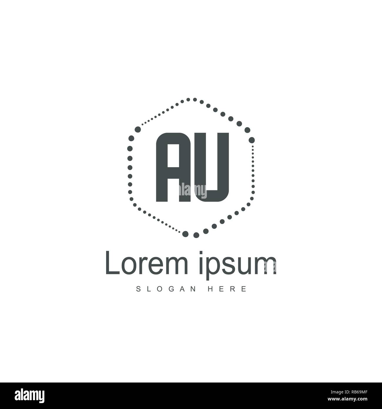 AU Letters Logo Design. Simple and Creative Black Letter Concept ...