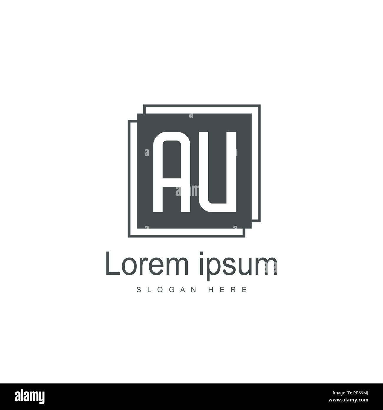 AU Letters Logo Design. Simple and Creative Black Letter Concept ...