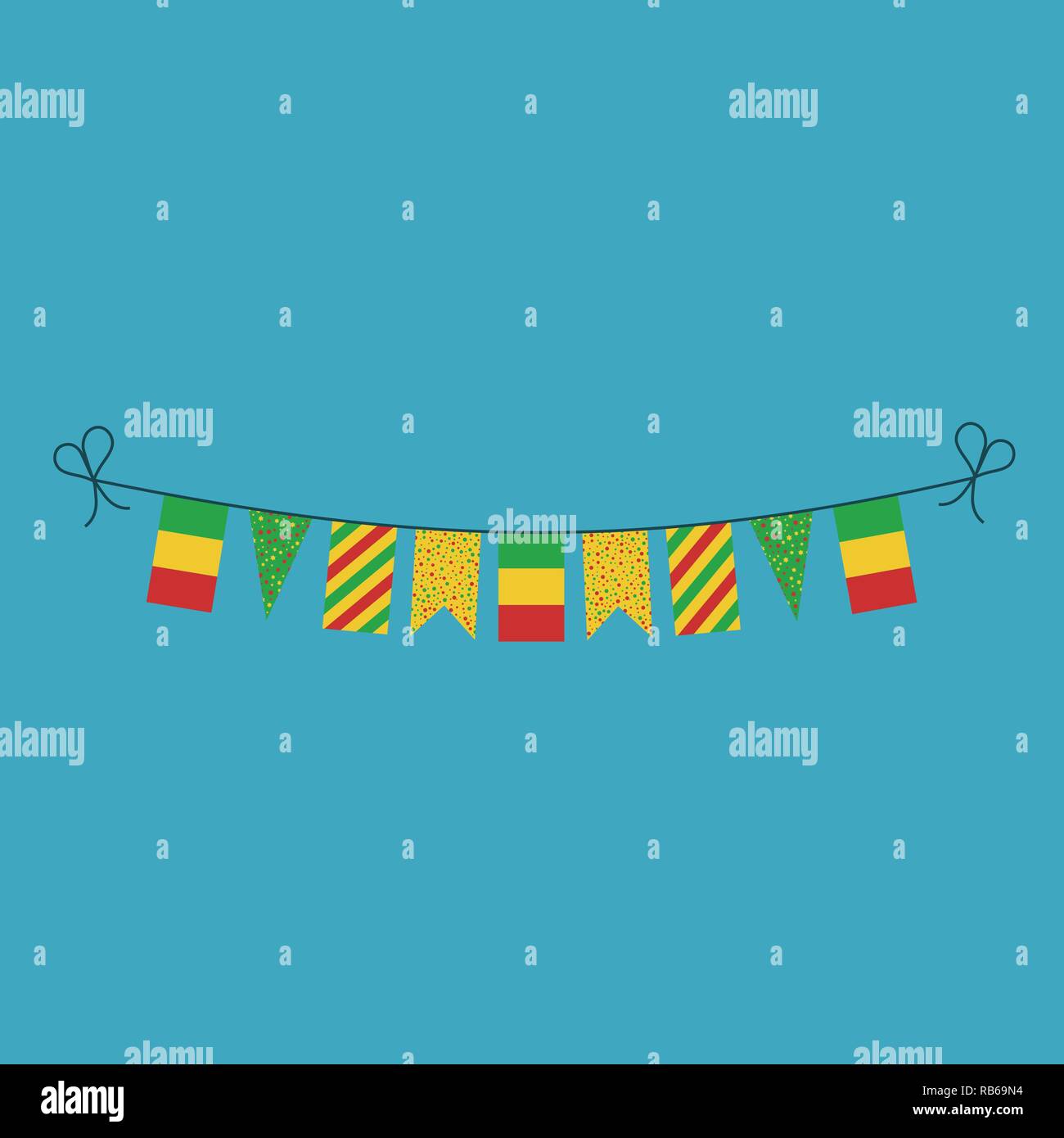 Decorations bunting flags for Mali national day holiday in flat design ...
