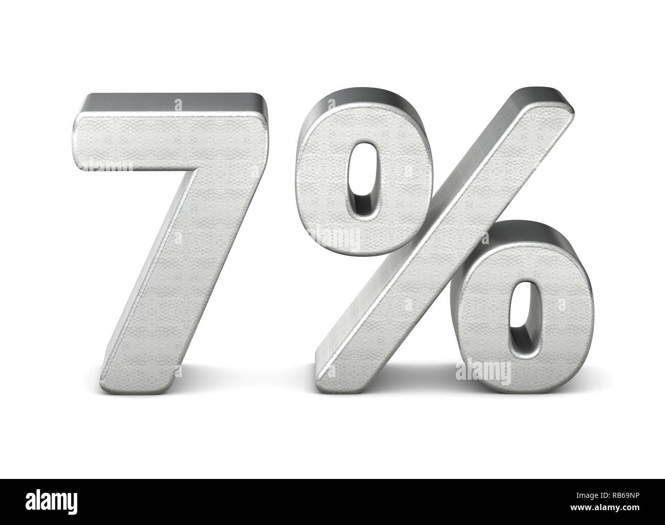 7 percent 3d rendering silver structure Stock Photo - Alamy