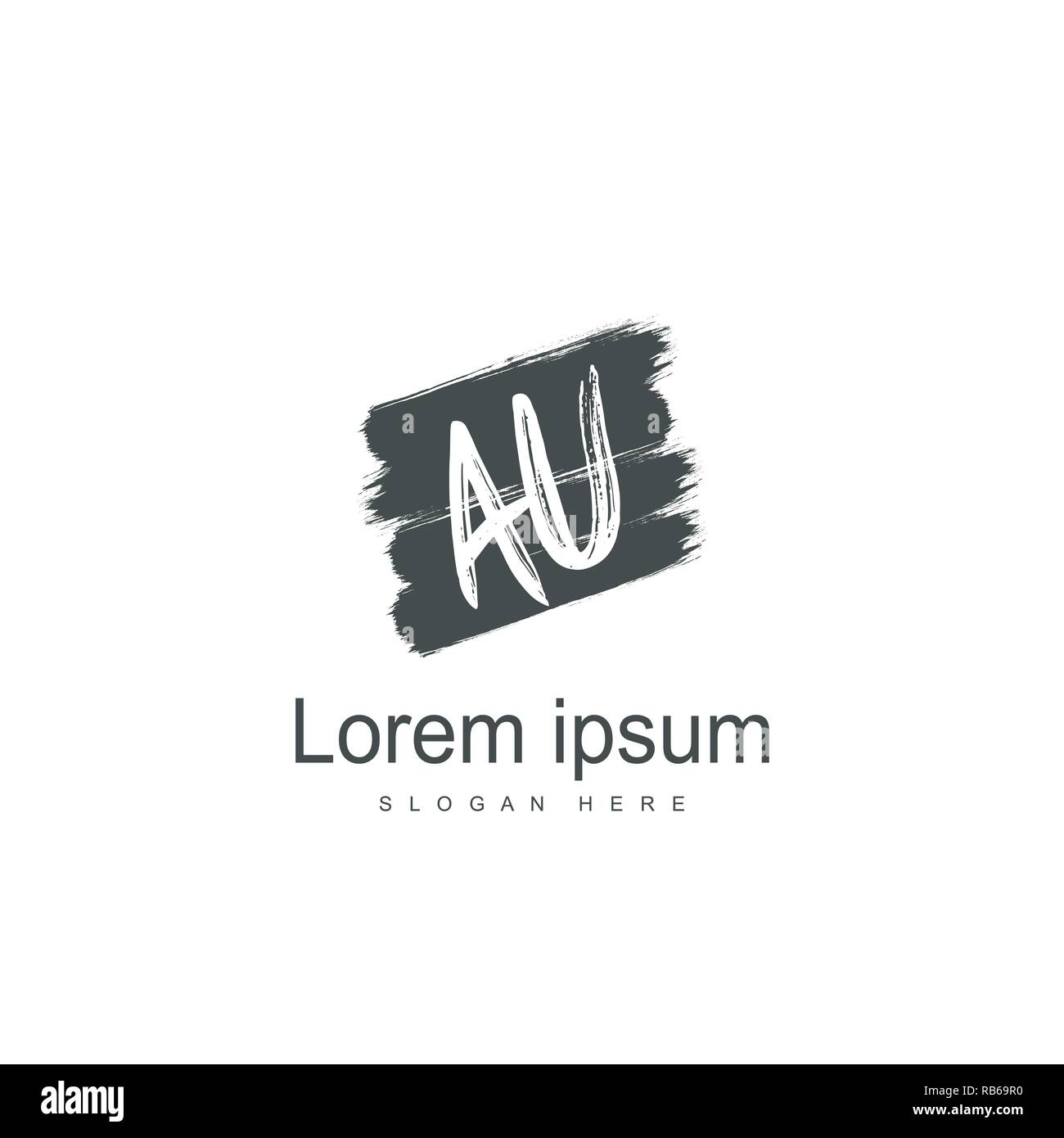 AU Letters Logo Design. Simple and Creative Black Letter Concept ...