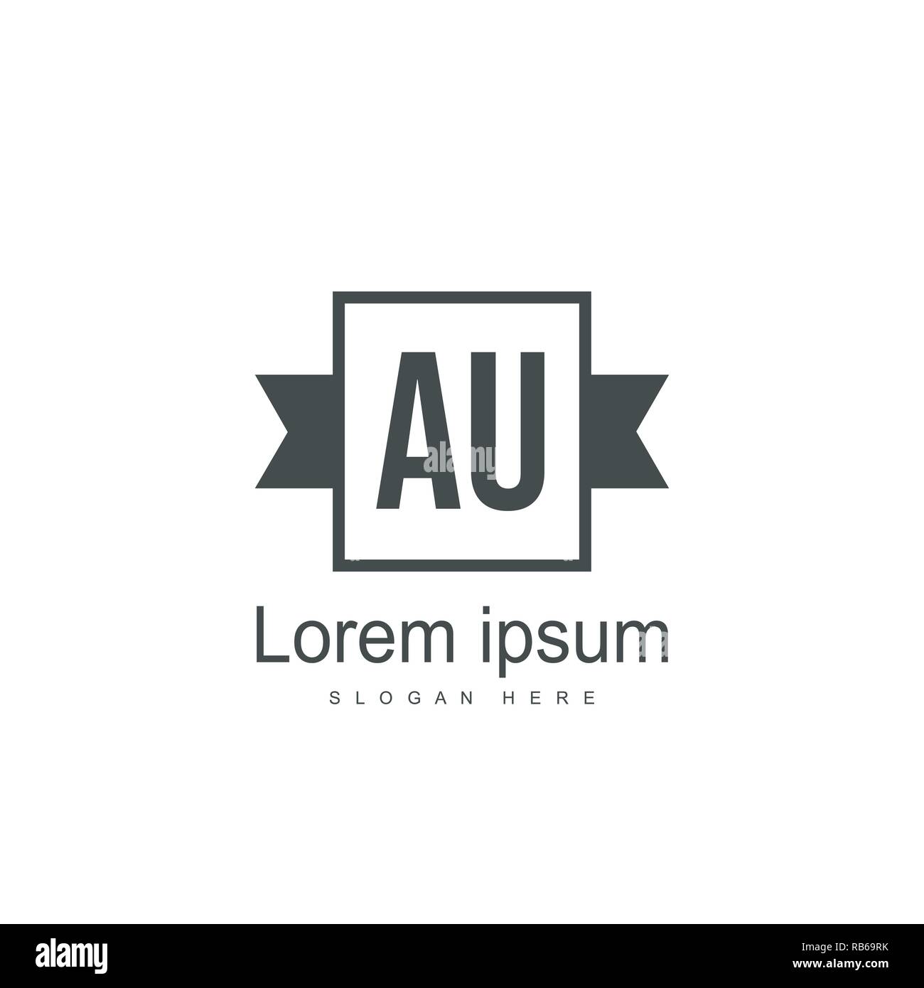 AU Letters Logo Design. Simple and Creative Black Letter Concept ...