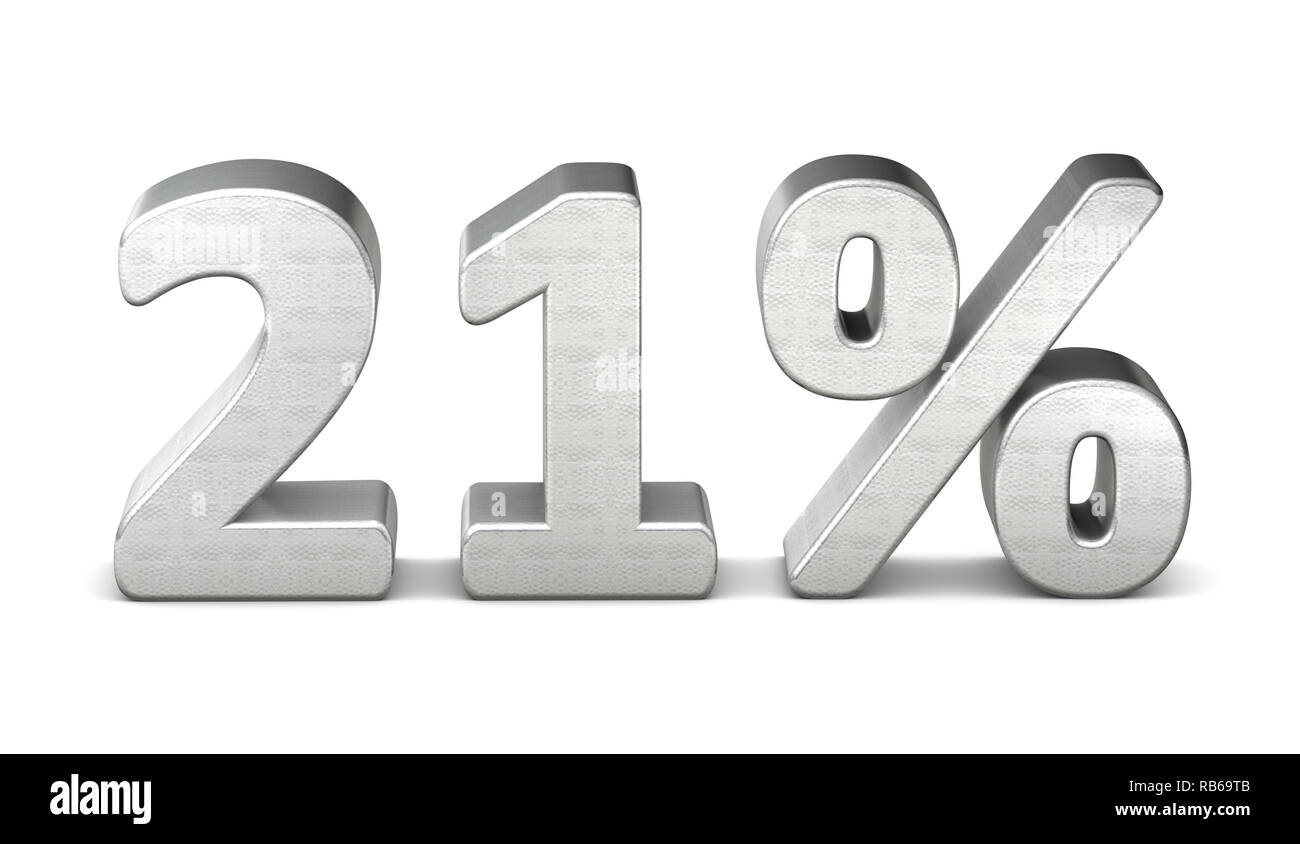 21 percent 3d rendering silver structure Stock Photo - Alamy