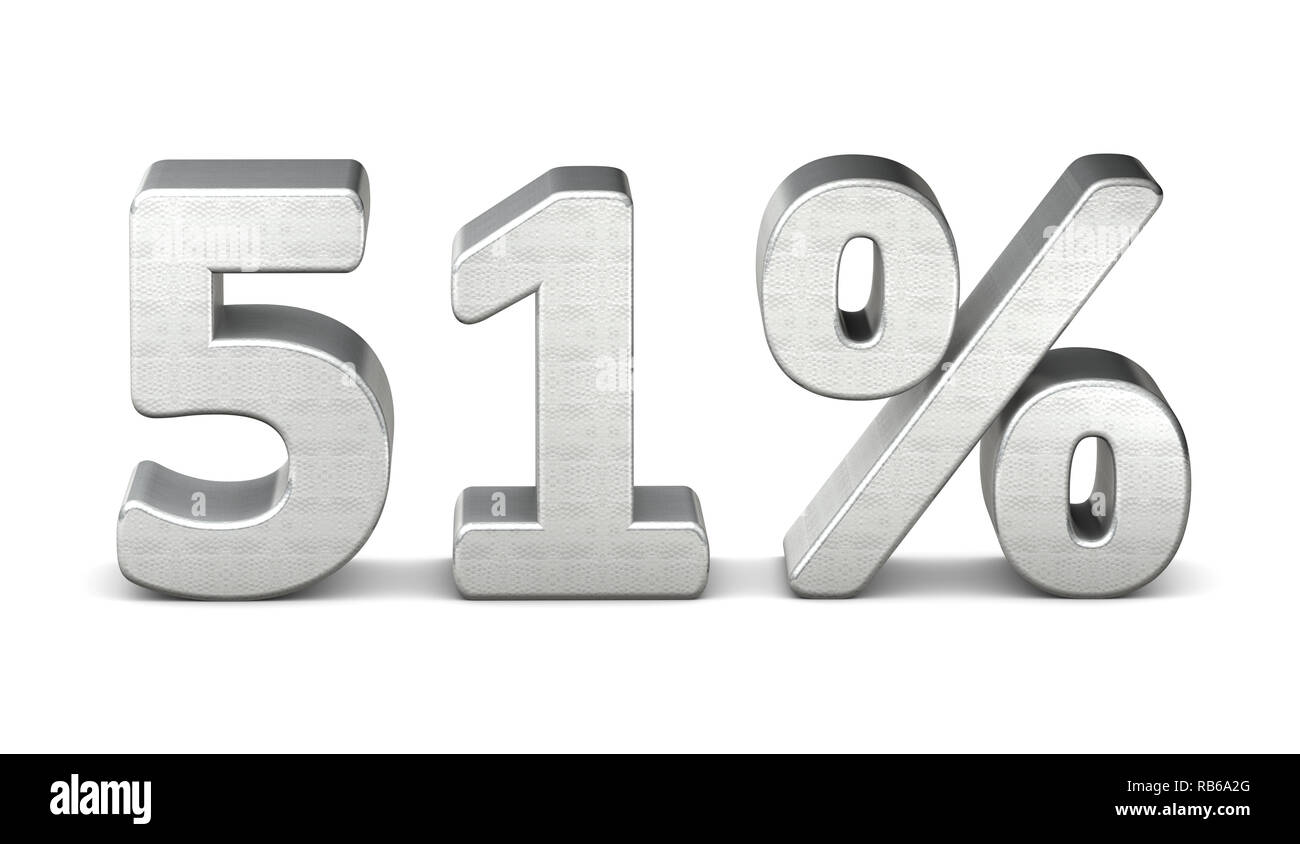 51 percent 3d rendering silver structure Stock Photo - Alamy