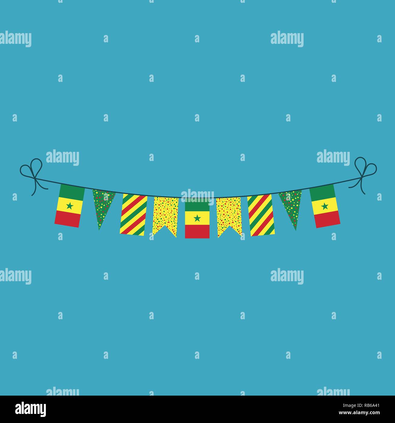 Decorations bunting flags for Senegal national day holiday in flat ...