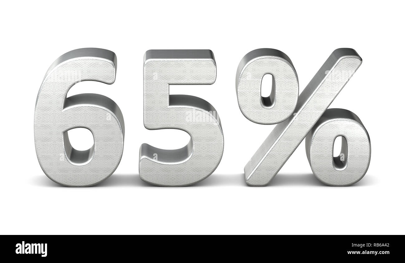 65 percent 3d rendering silver structure Stock Photo - Alamy