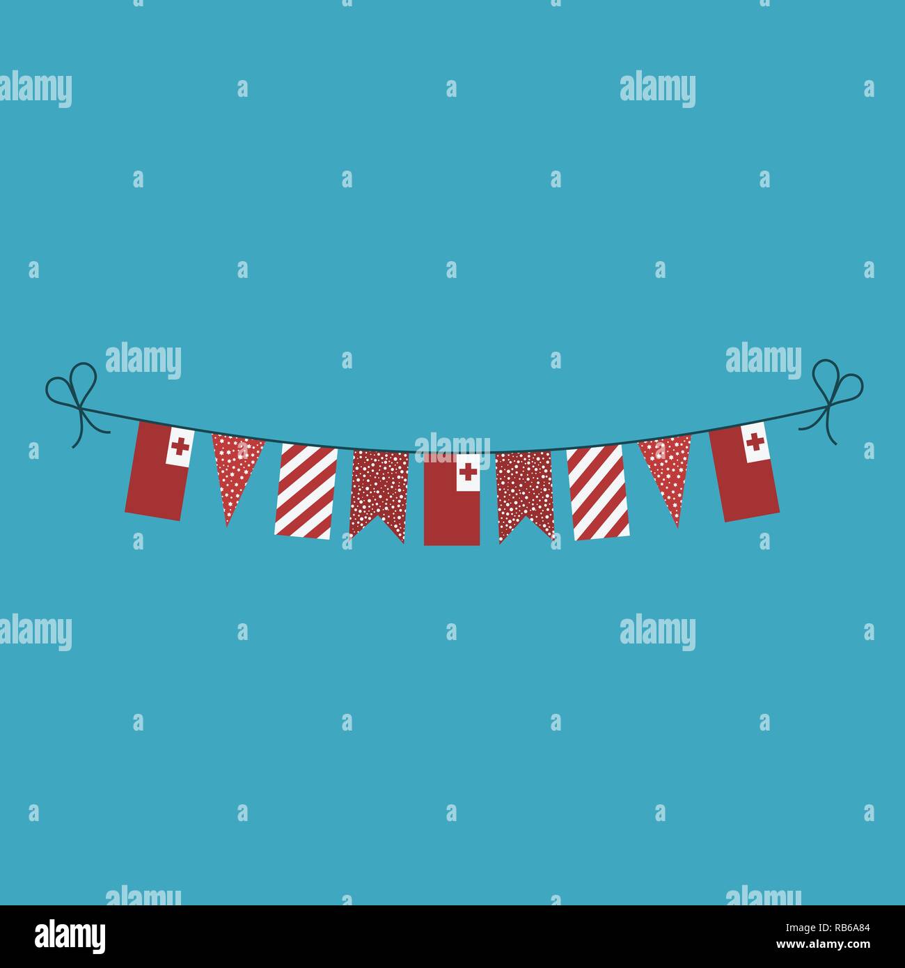 Decorations bunting flags for Tonga national day holiday in flat design ...