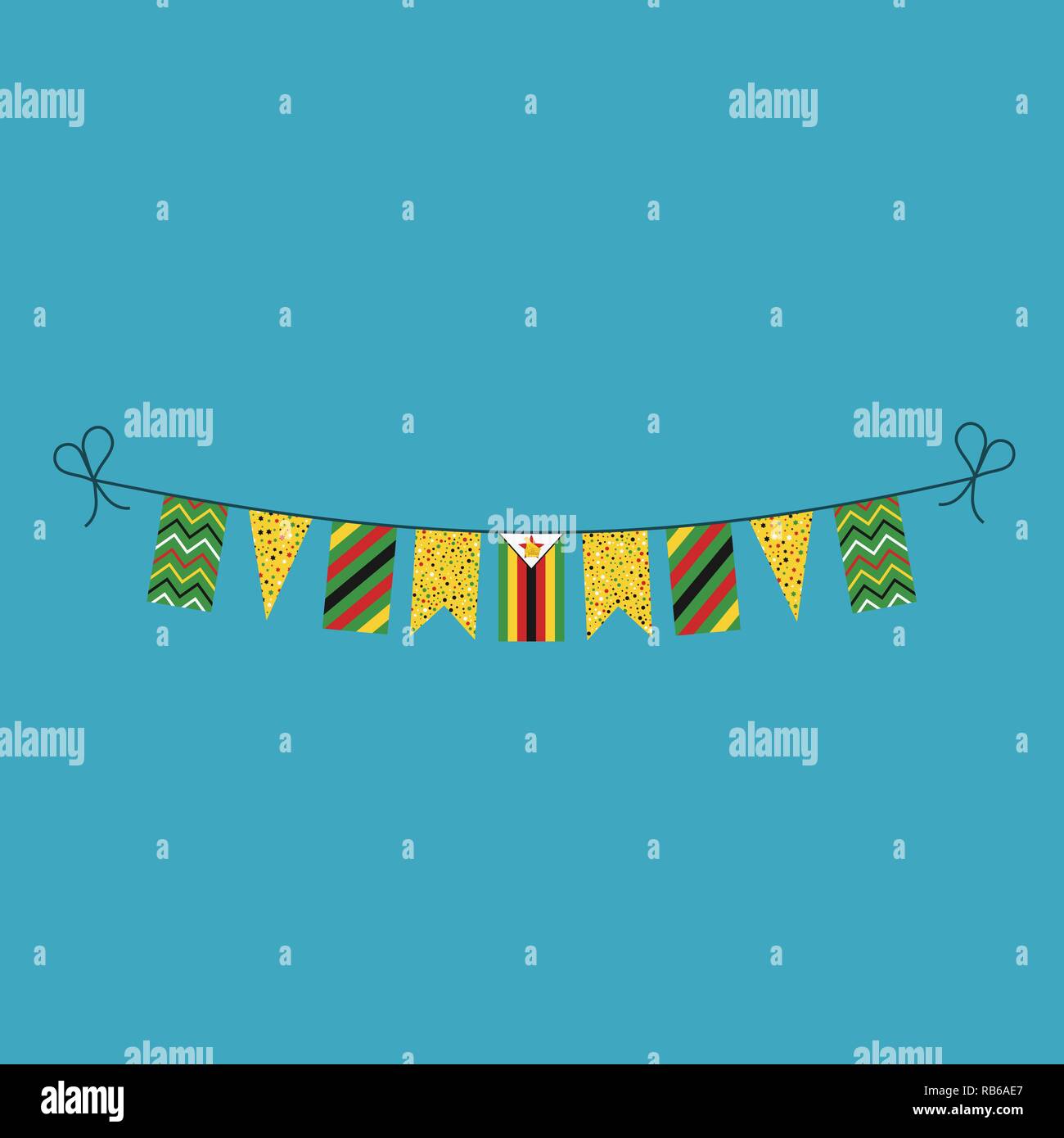 Decorations bunting flags for Zimbabwe national day holiday in flat ...