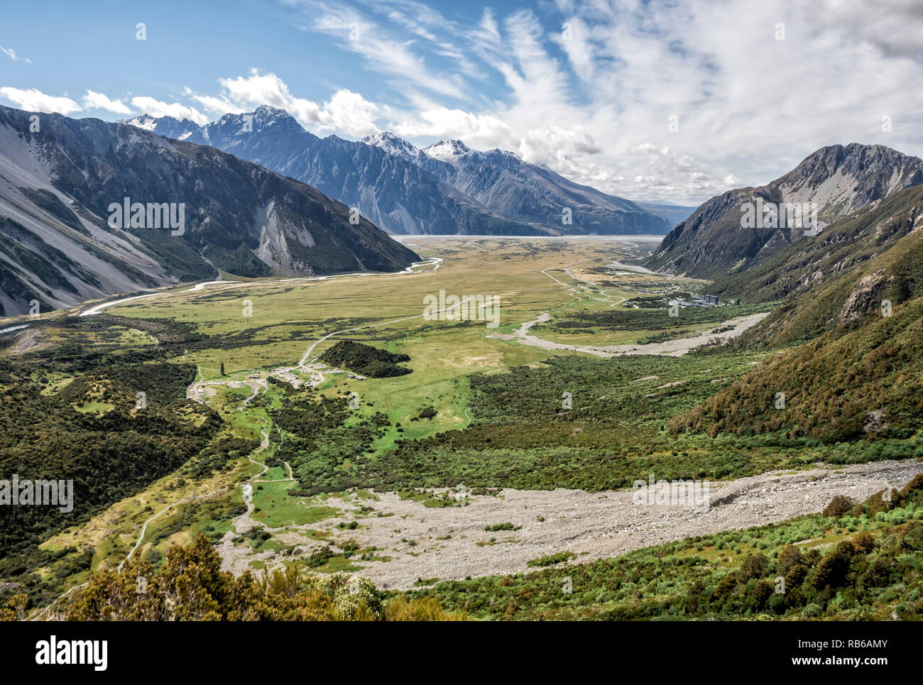 Sealy Tarns Track view, Aoraki, Mount Cook, New Zealand, NZ Stock Photo ...