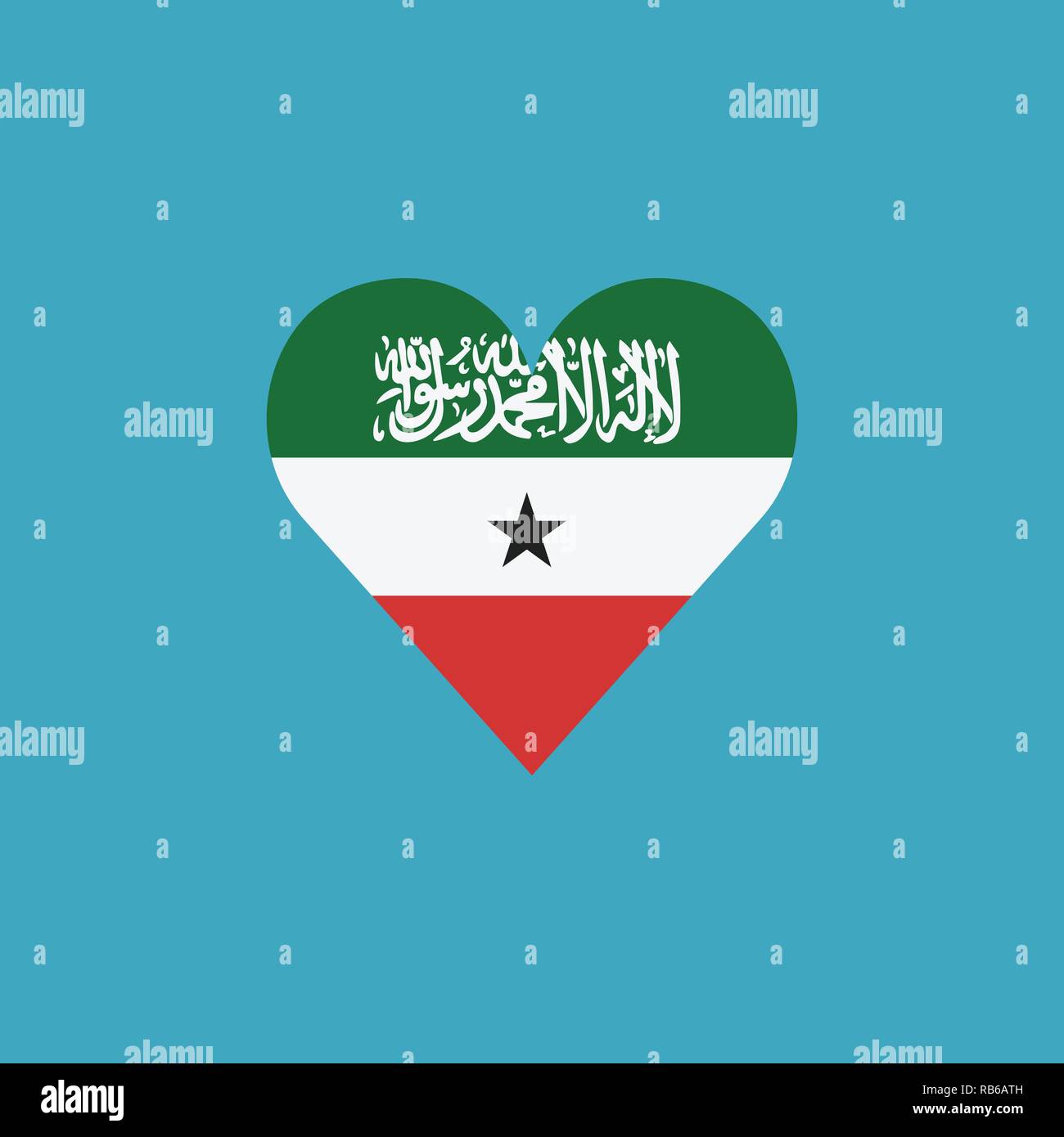 Somaliland flag icon in a heart shape in flat design. Independence day ...