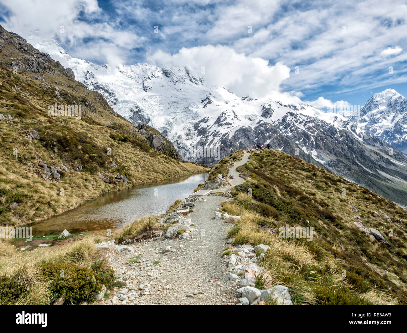 Sealy Tarns Track view, Aoraki, Mount Cook, New Zealand, NZ Stock Photo ...