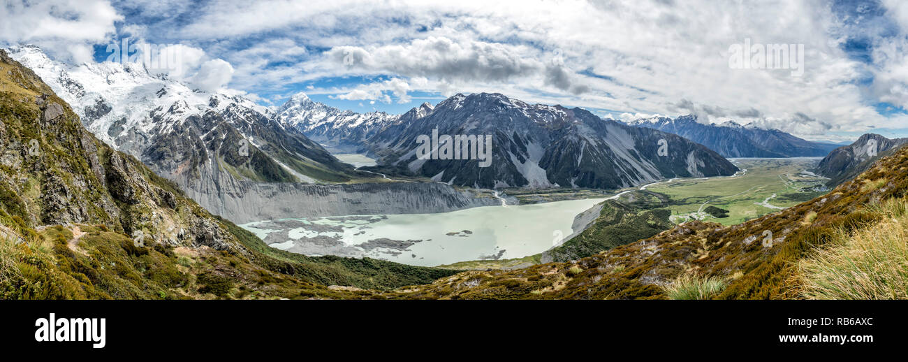 Sealy Tarns Track view, Aoraki, Mount Cook, New Zealand, NZ Stock Photo ...