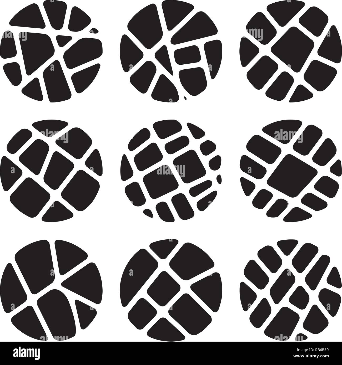 vector black and white mosaic logo backgrounds. collection of round ...