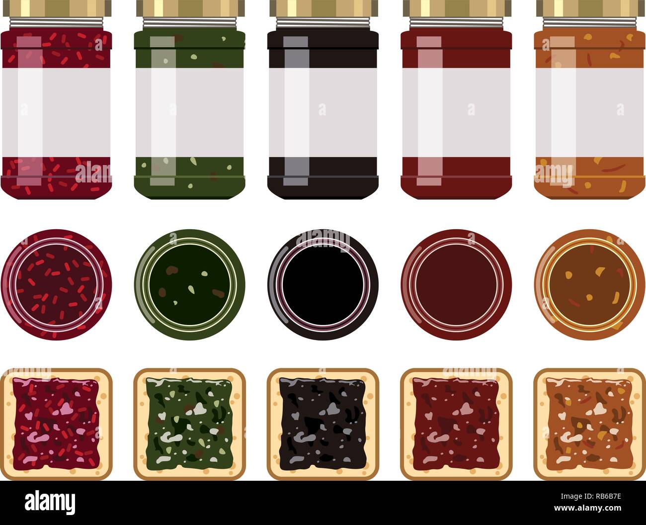 Blueberry strawberry bread isolated Stock Vector Images - Alamy