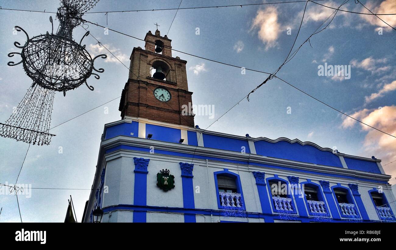 Colorful and beautiful town hall of Rute village in Cordoba, Spain ...