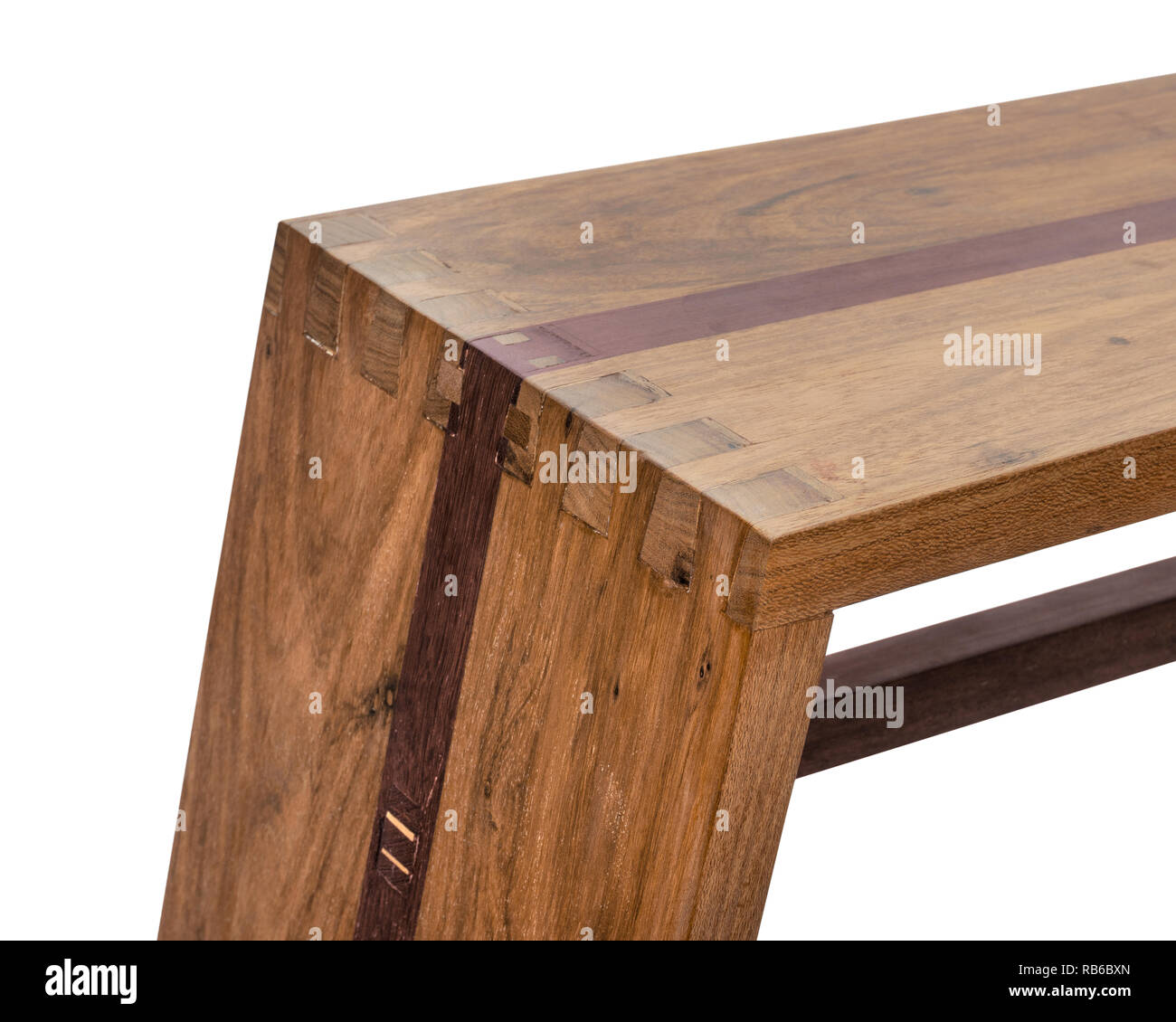 Bench. Wooden. of rough planks and logs. rustic bench of ecological ...