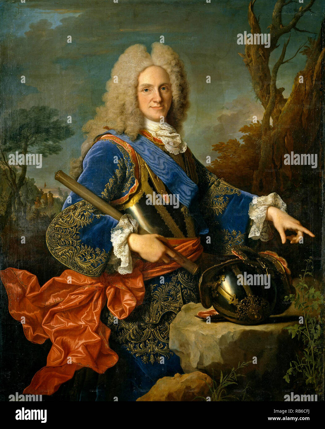 official portrait of Felipe V (1683-1746), the first Bourbon king of Spain. by Jean Ranc Stock ...
