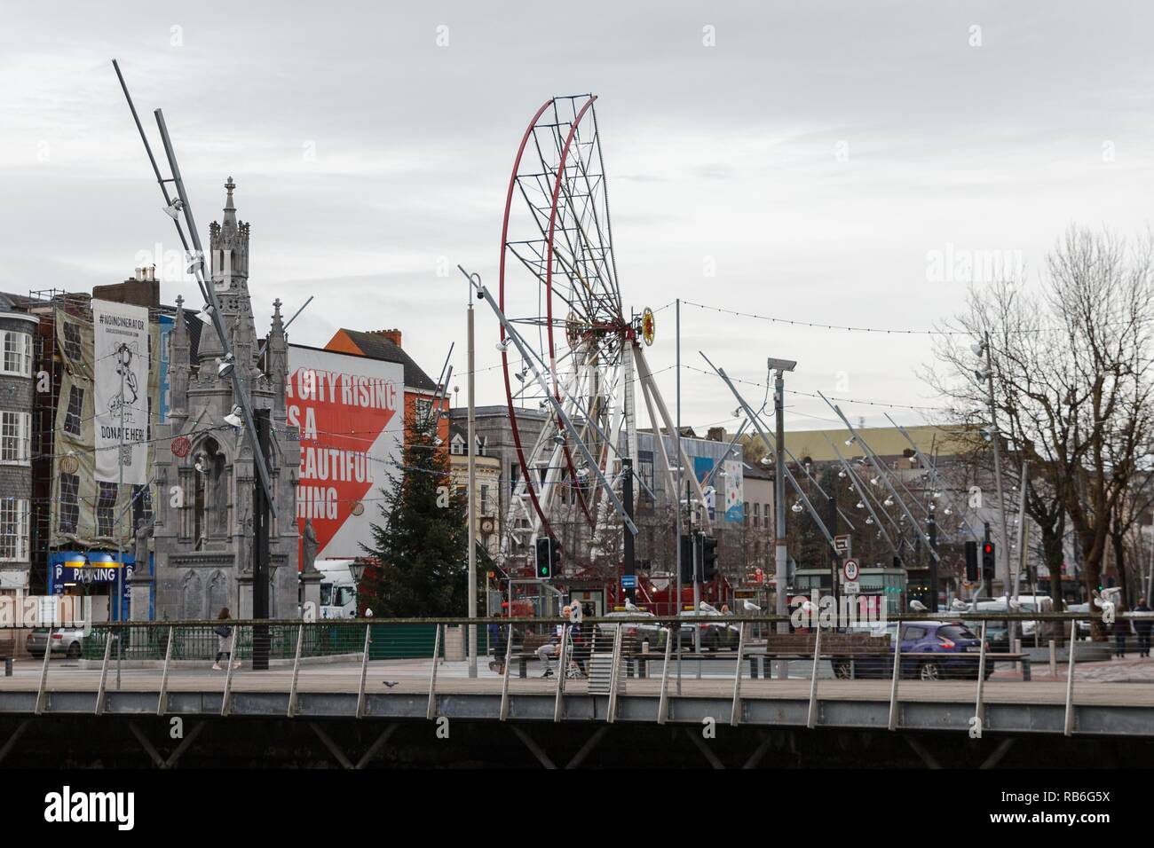 Cork, Ireland, 7th January, 2019. Dismantling of the Ferris Wheel in ...
