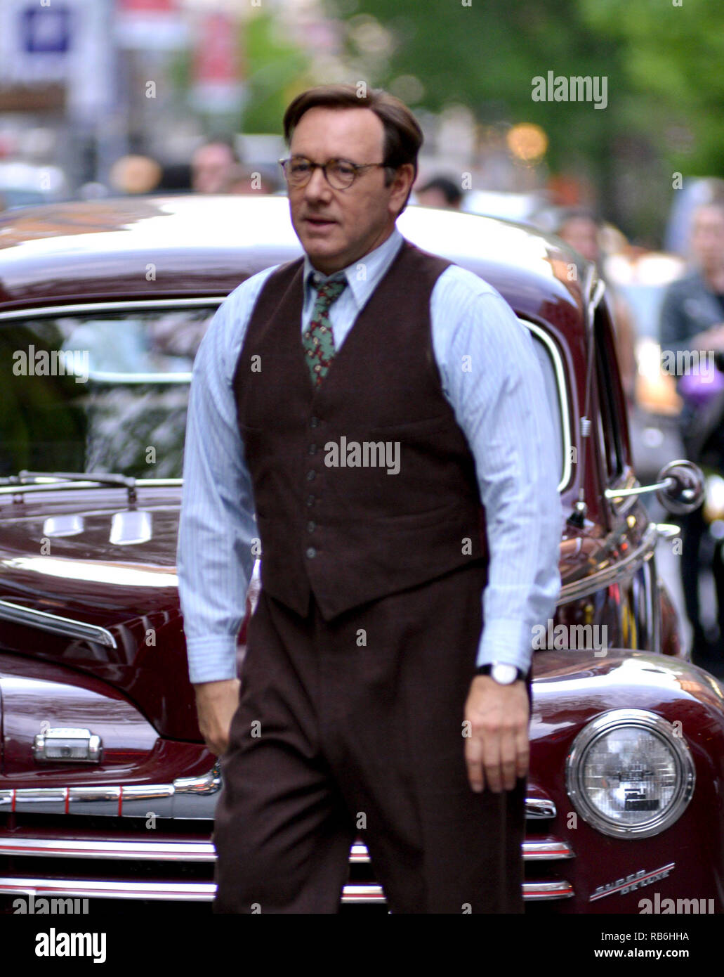 Actors kevin spacey and nicholas hoult on the set of hi-res stock ...