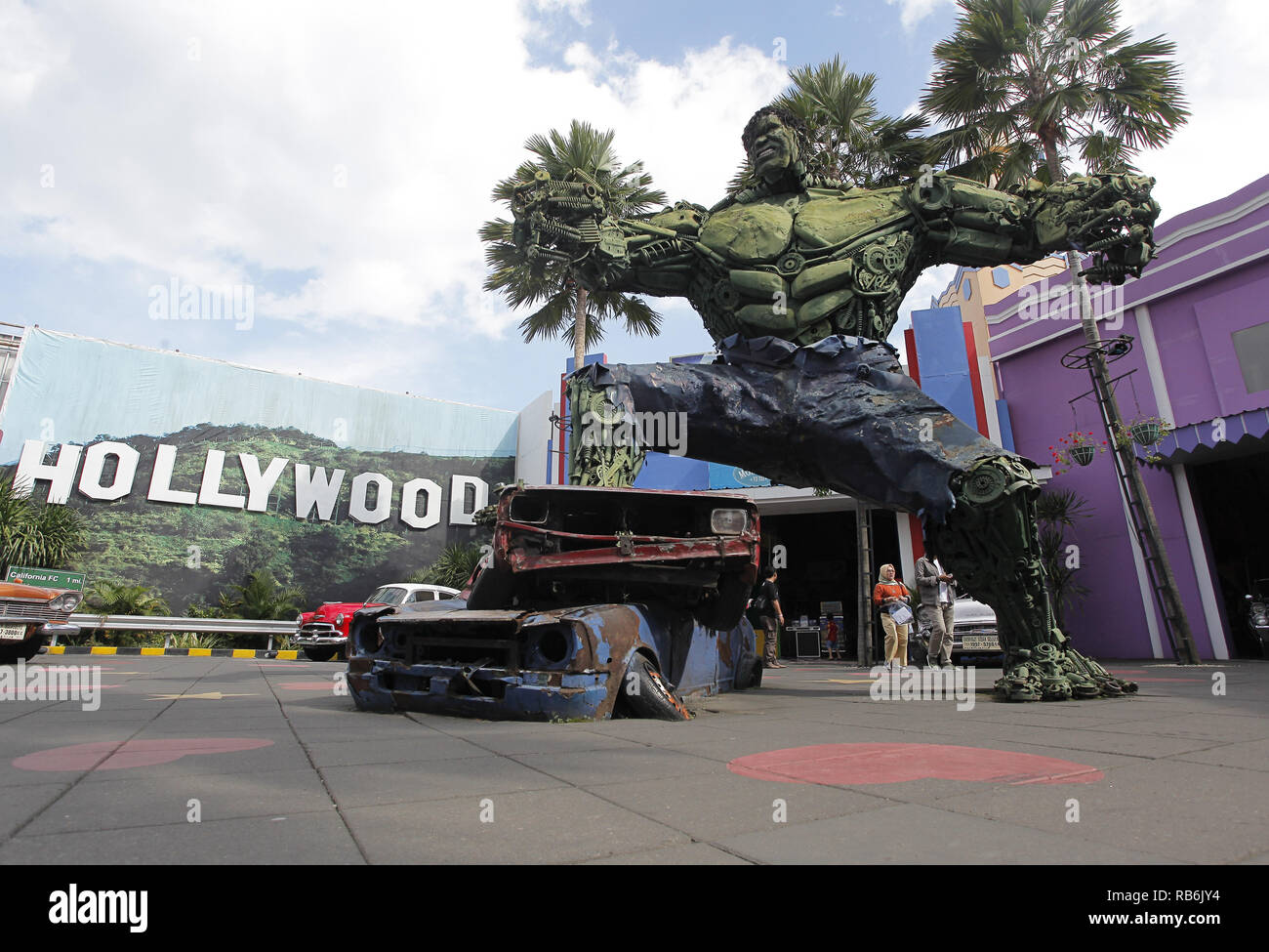 Malang, East Java, Indonesia. 5th Jan, 2019. The Hulk replica is seen ...