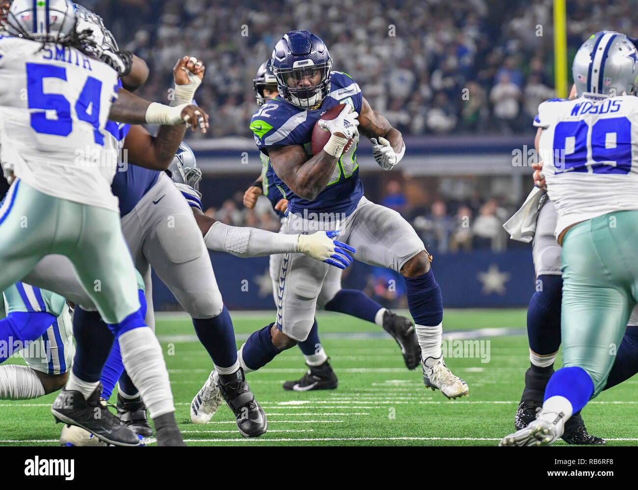 January 05, 2019: Seattle Seahawks running back Chris Carson #32 during ...