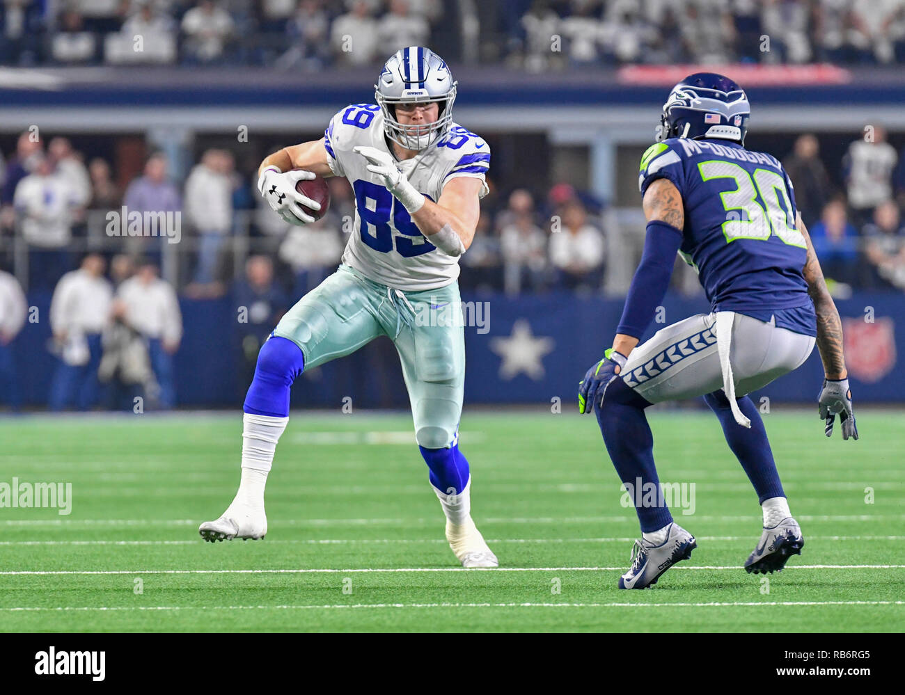 January 05, 2019: Dallas Cowboys tight end Blake Jarwin #89 during the NFL Wildcard Playoff ...